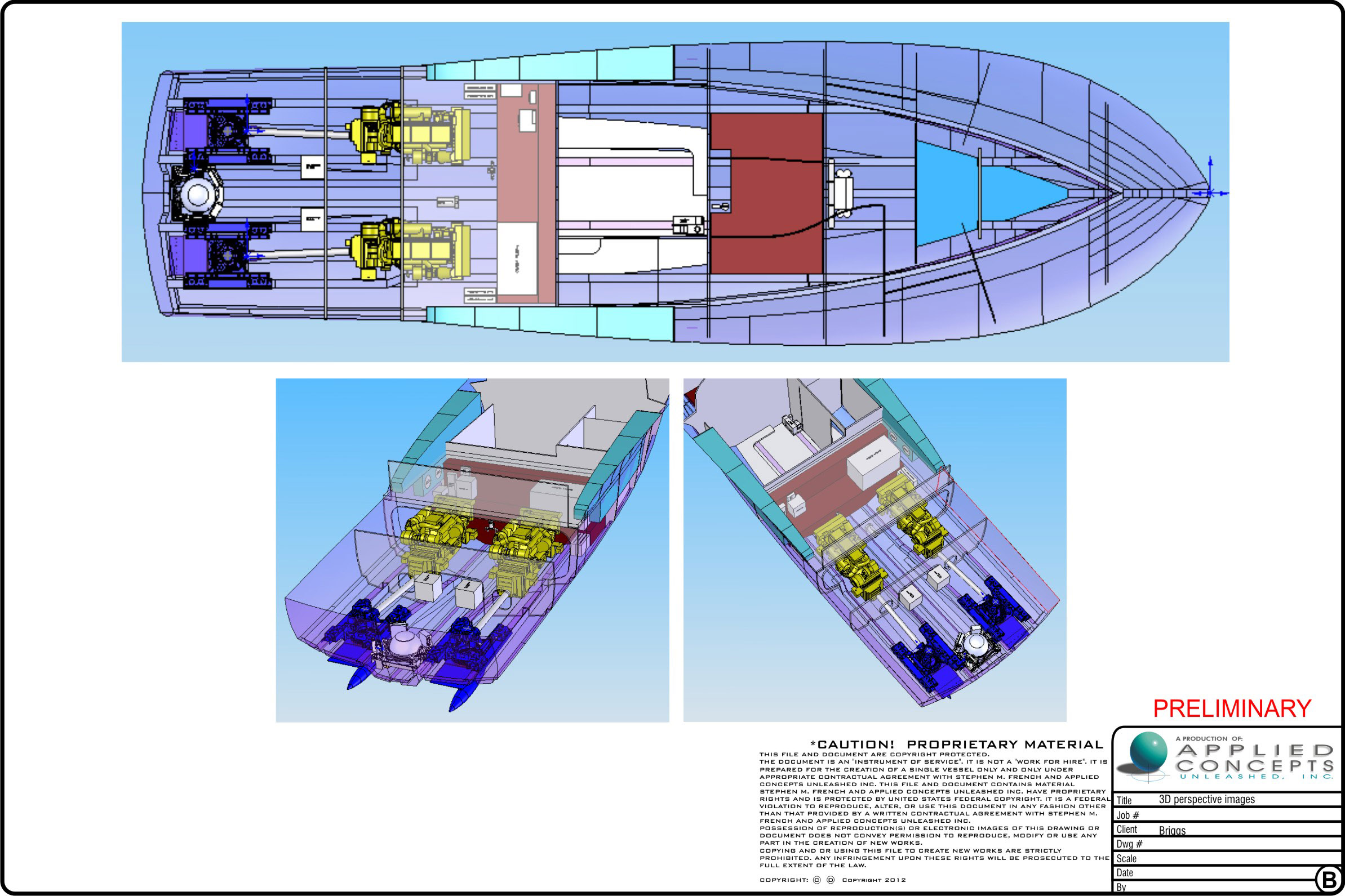 Briggs 61' twin CAT Pod - Applied Concepts Unleashed Yacht Design